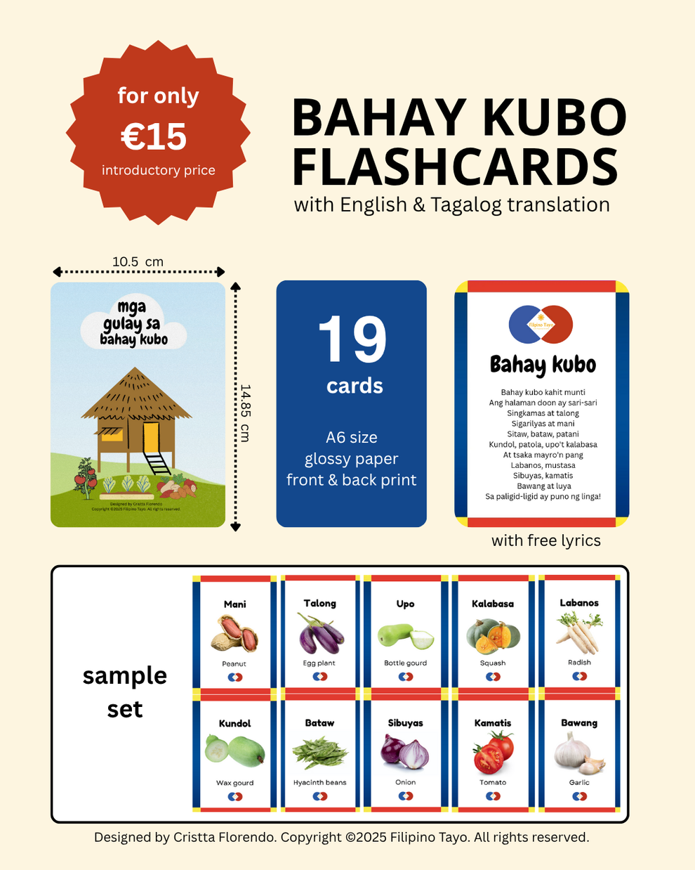 Bahay Kubo Tagalog-English flashcards – Filipino Tayo